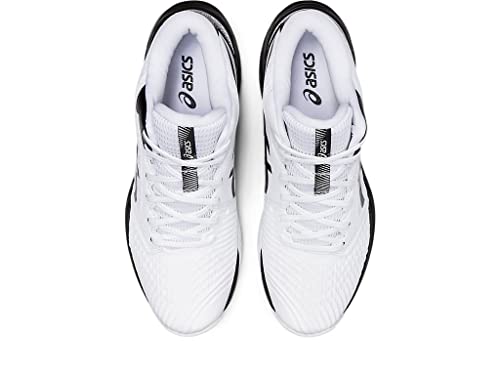 ASICS Men's Netburner Ballistic FlyteFoam Mid Top 3 Volleyball Shoes, 9, White/Black