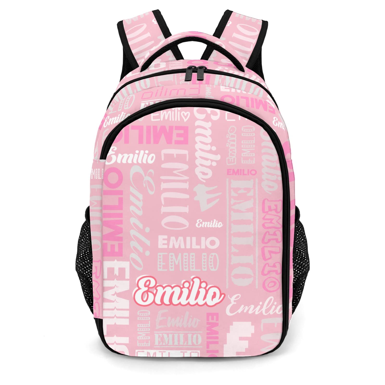 ZAACUSTOM Fashion Waterproof Personalized Book Bag with Name, Polyester Custom Bookbag Elementary School Backpack, Customize School Bag Back Pack for Girls Boys Kids with Adjustable Shoulder Straps