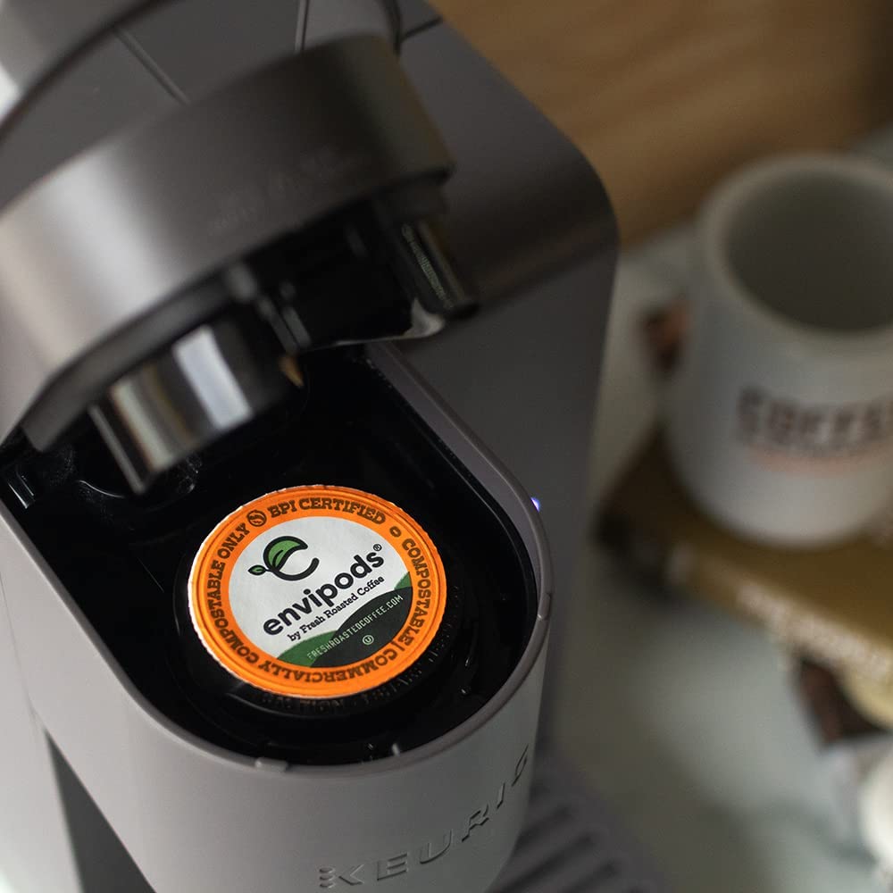 Fresh Roasted Coffee, Irish Cream Compostable envipods, Medium Roast, Kosher, 12 Count, for Keurig K Cup Brewers | Not for use in Ninja or Hamilton Beach Brewers