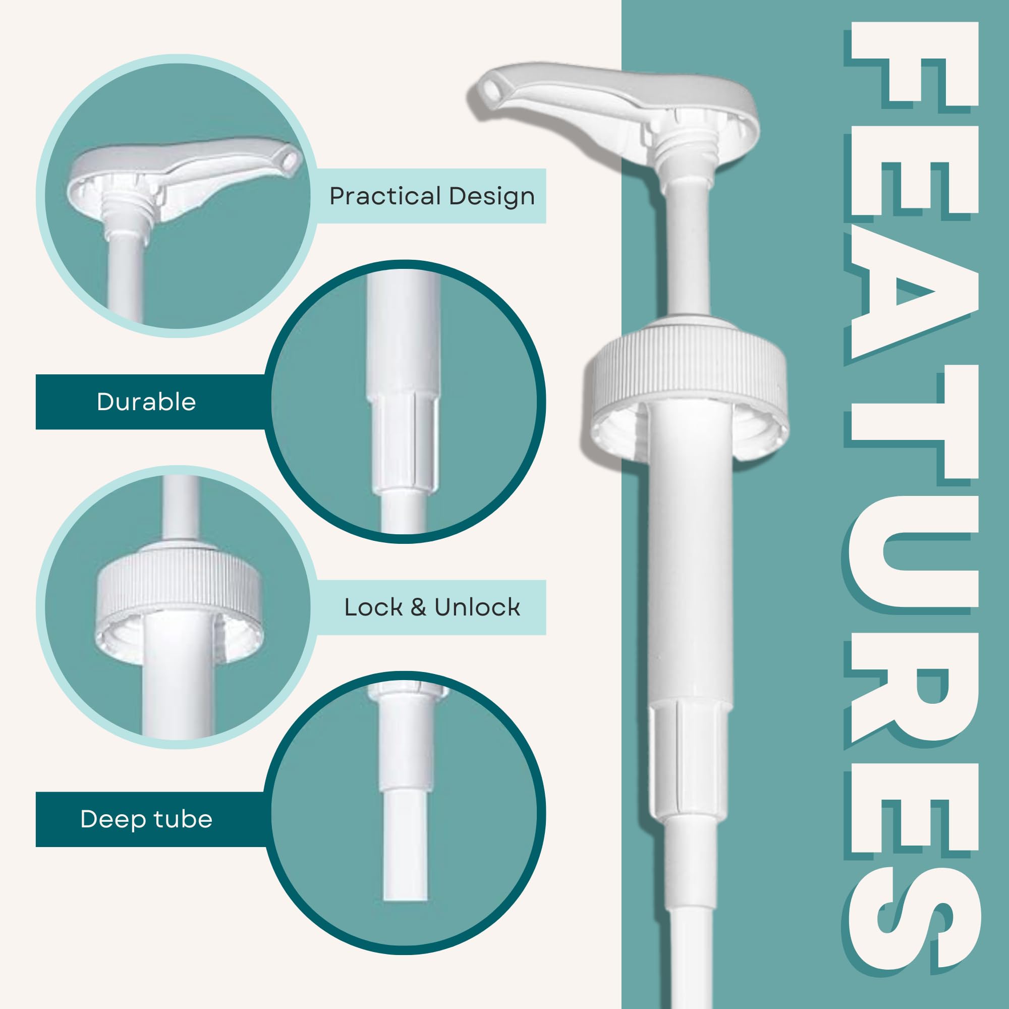 Gallon Pump Dispenser - for Plastic or Glass Bottles – Heavy-Duty Leak Proof for Commercial and Household Use - Plastic Pump for Gallon Jug – Non-BPA Plastic (Pack of 2)