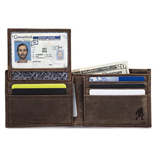 Eddie Bauer Men Signature Bifold Passcase Wallet, Embossed Leather-Tan, One Size