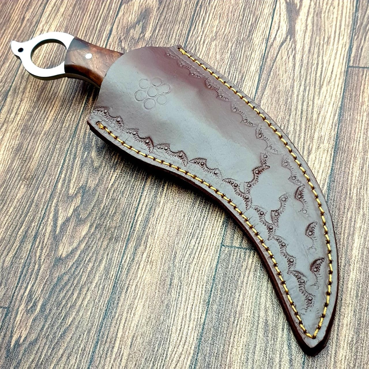 WARIVO KNIFE Karambit Knife - Fixed Blade with Sheath - Claw Knife wood Handle Sharp Blade - Camping Knives - Karambits for Men and Women - Best for Hiking Survival Hunting Fishing