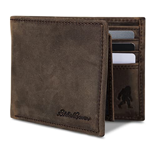 Eddie Bauer Men Signature Bifold Passcase Wallet, Embossed Leather-Tan, One Size