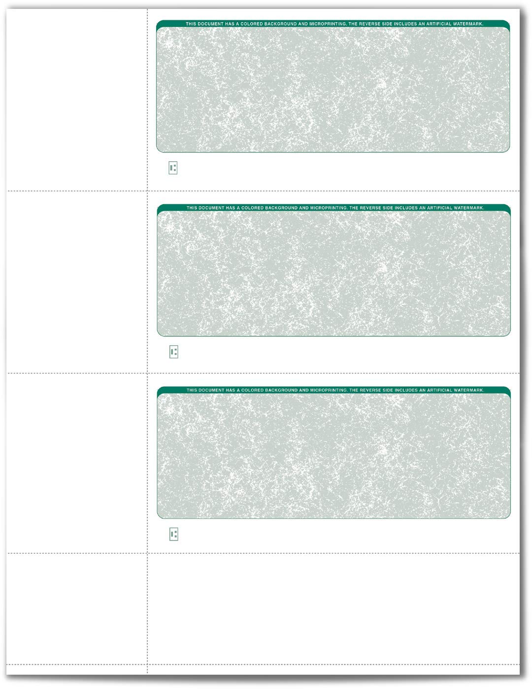 VersaCheck Secure Checks - 750 Blank Business or Personal Wallet Checks - Green Classic - 250 Sheets Form #3001-3 Per Sheet