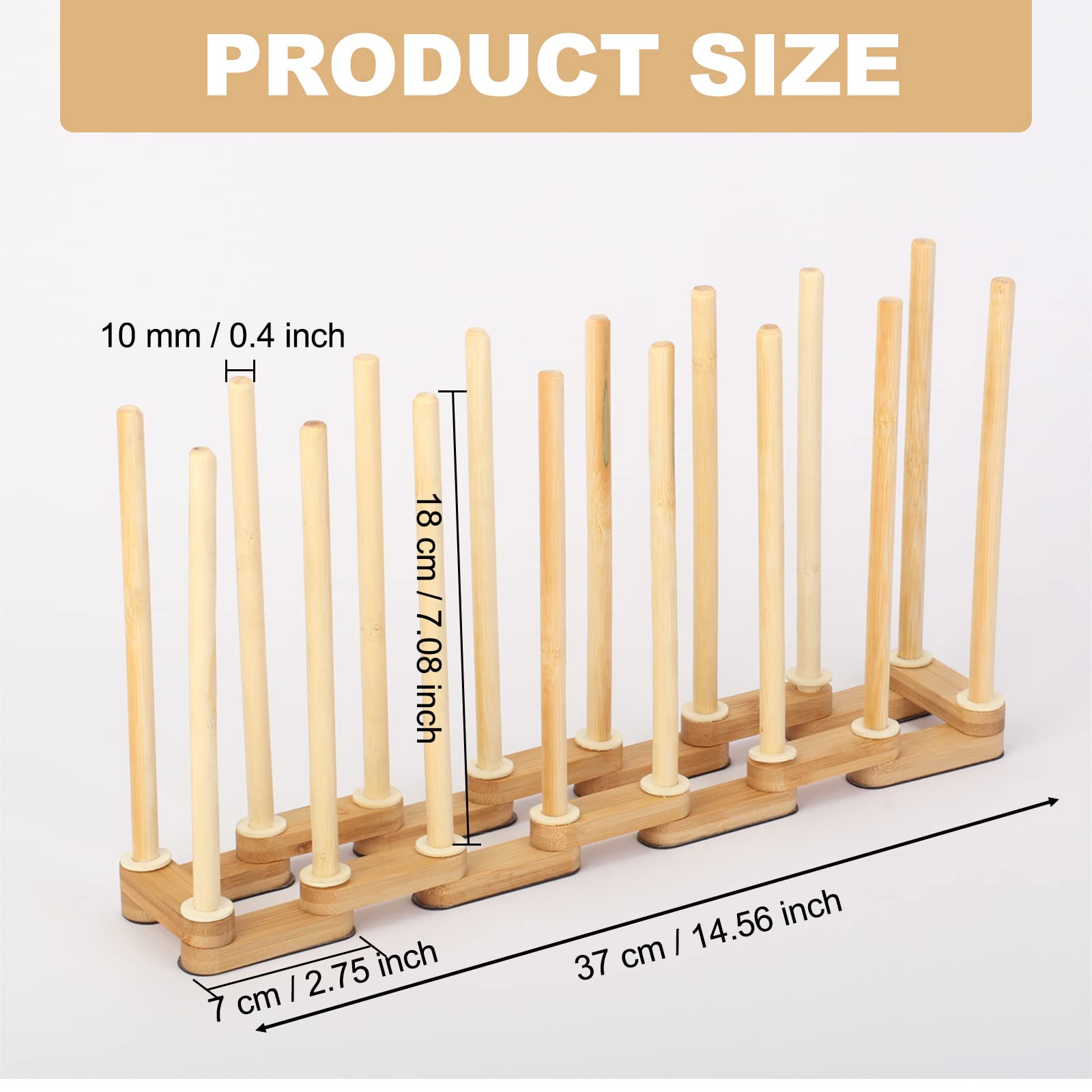 yeshine Bamboo Bottle Drying Rack, Plastic Bag Drying Rack, Natural Bamboo Kitchen Countertop Multifunctional Drying Rack, for Cups/Mugs/Bottles/Plates/Plastic Bags Draining Rack