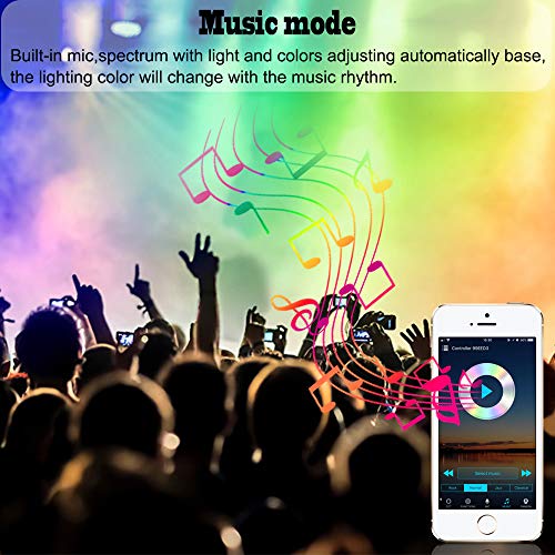 LED Controller, Bluetooth Mesh Smart RGB Controller for LED Strip Lights, More 64 LED Strip Collaborations, Dimmable Colors, Sunset Alarm Clock