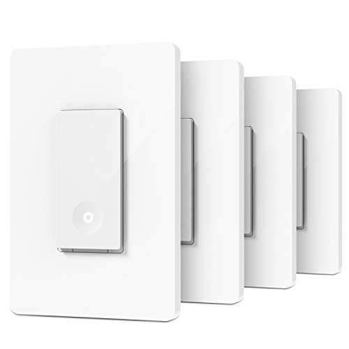 TREATLIFE 3 Way Smart Switch 4 Pack, 2.4GHz WiFi Light Switch 3 Way Switch Works with Alexa and Google Home, Needs Neutral Wire, No Hub Required