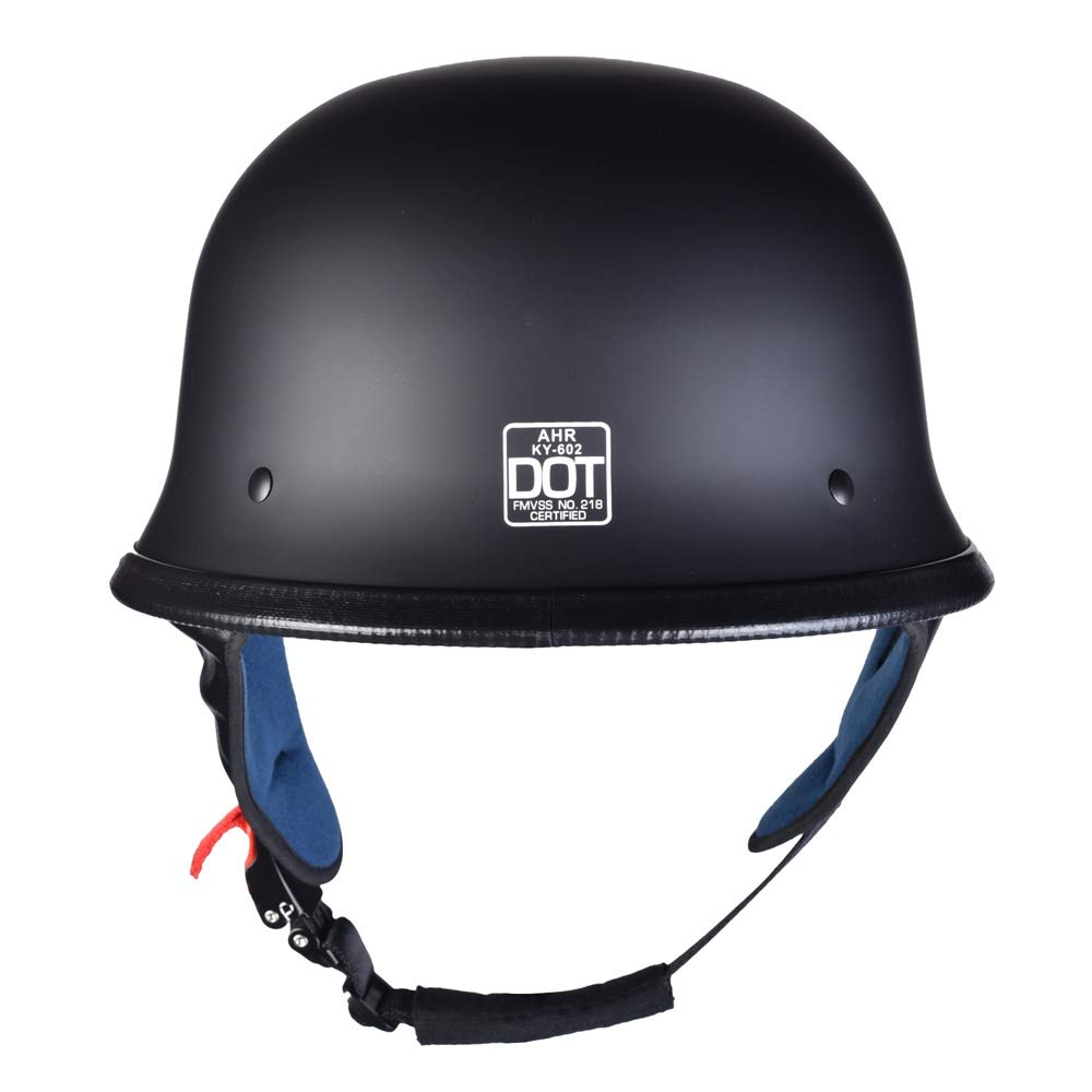 AHR Motorcycle Helmet German Style Half Helmet for Bike Cruiser Scooter Chopper Half Face Helmet for Men Women DOT Approved, Run-G (Matte Black, M)