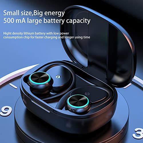 Nsxcdh Bluetooth 5.3 Mini Earbuds, Wireless Headphones 50Hrs Playback HD Stereo Audio LED Display, Immersive Premium Sound Earphones with Earhooks, in-Ear Headset, for Sports Game