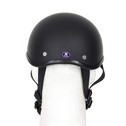 MONACO TRADERS SOA Beanie Novelty Flat Black Motorcycle Half Helmet Cruiser Biker S,M,L,XL,XXL (XL, Flat Black)