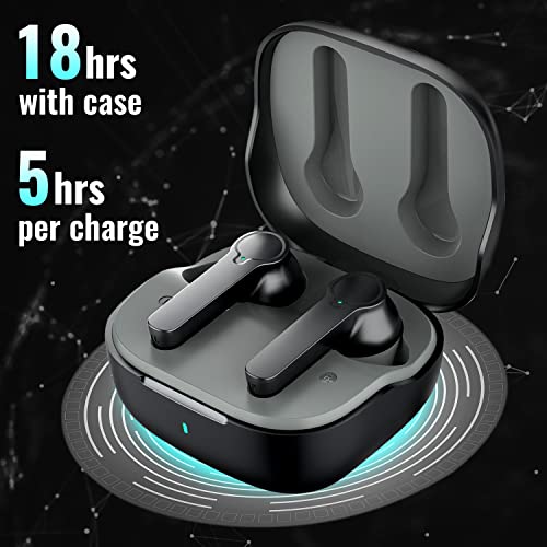 Roar ENC Buds H3 True Wireless Earbuds - in-Ear Bluetooth Headphones with Touch Controls, Bluetooth Earphones with Microphone,Waterproof Noise Canceling Ear Buds-Charging Case, Up to 18 Hours Playtime