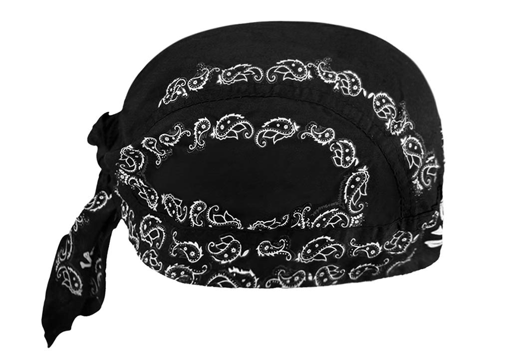 Skull Cap Motorcycle Helmet Liner Biker Head Wrap Cover Scarf Pirate Hat Bandana Running Beanie Cap Black