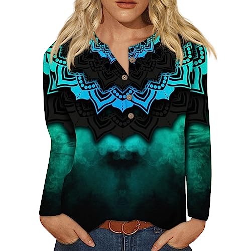 Tshirts Shirts for Women 3/4 Sleeve Tops for Women Women Xs Tops Long Sleeve Summer Crop Tops for Women Cotton Top Women Long Sleeve Womens Soft Long Sleeve Topsďź4-Cyan,Mediumďź