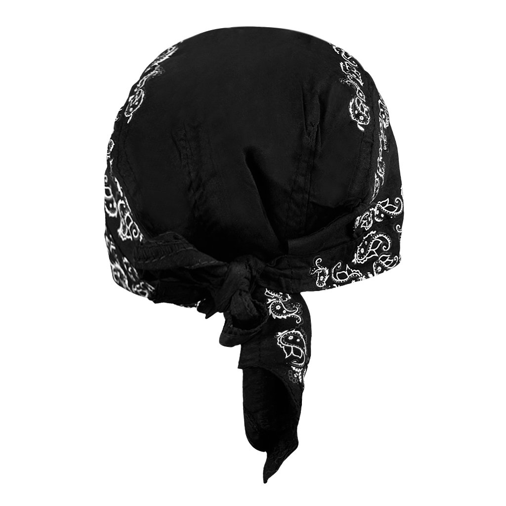 Skull Cap Motorcycle Helmet Liner Biker Head Wrap Cover Scarf Pirate Hat Bandana Running Beanie Cap Black