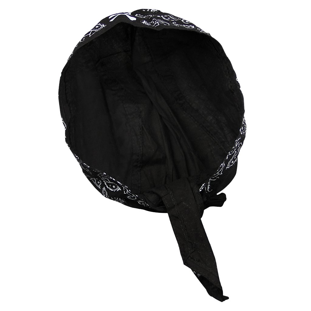 Skull Cap Motorcycle Helmet Liner Biker Head Wrap Cover Scarf Pirate Hat Bandana Running Beanie Cap Black