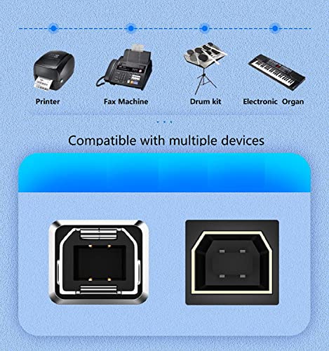USB C to B Adapter,【3-Pack】 Tpenod Female USB C to MIDI Converter,Compatible with MIDI,Printers,Chromebook Pixel,Electric Piano,Synthesizers and Devices /laptops with Type-c Port., black