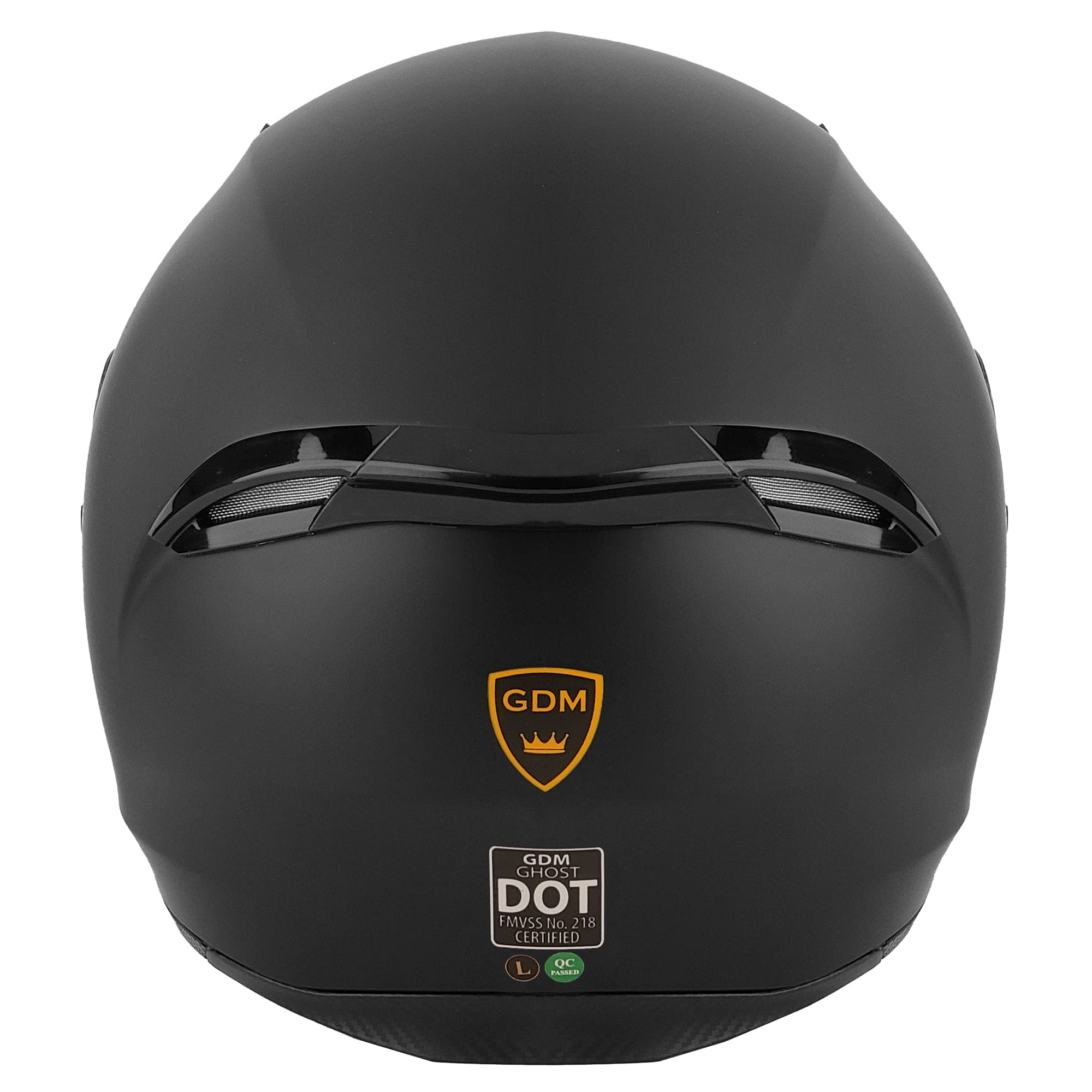 GDM GHOST Full Face Motorcycle Helmet - Matte Black, Medium (Clear & Tinted Shields)