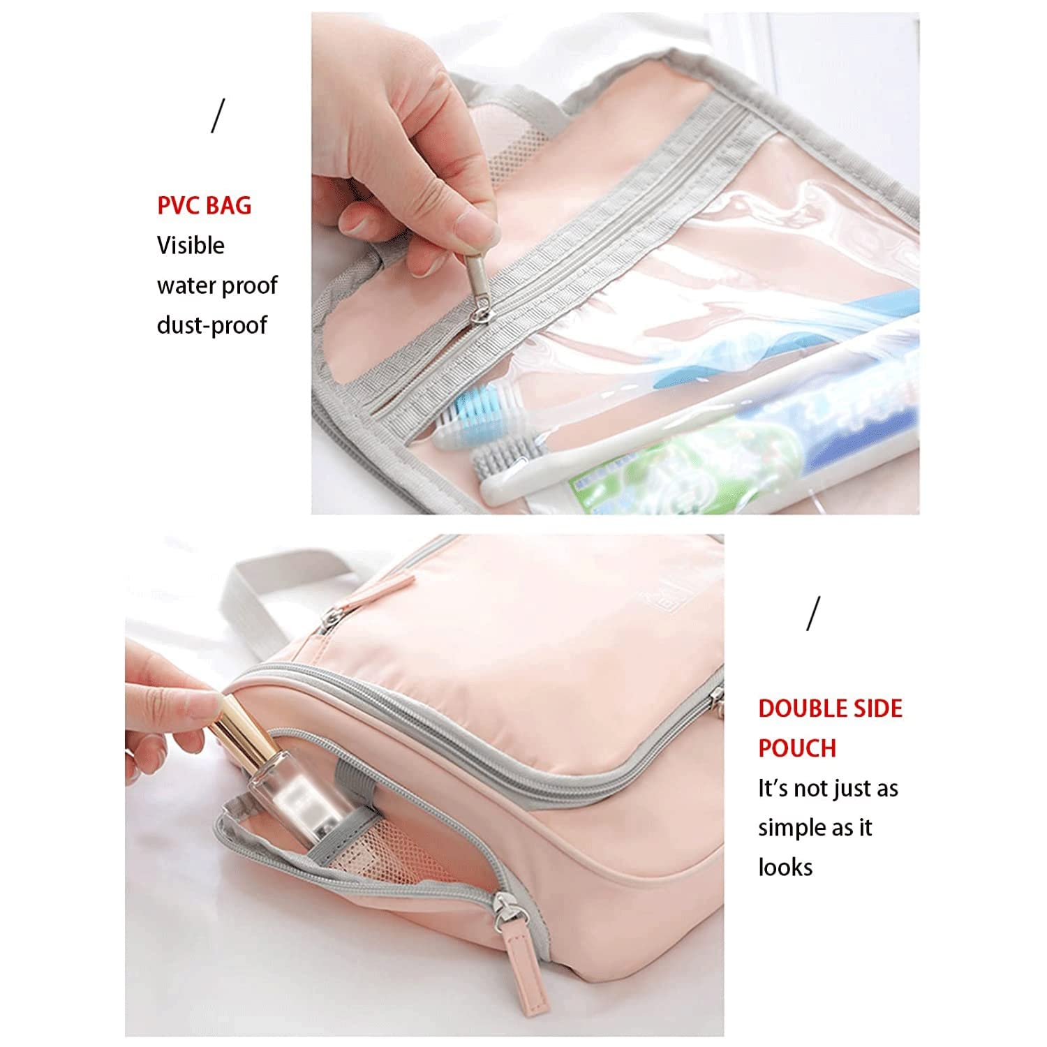 Hanging Travel Toiletry Bag Large Waterproof Bathroom Shower Bag with Multiple Compartments and Inner Organization for Family Vacation Business Trip