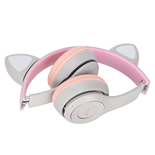 Cat Ear Headphone, RGB Wireless Gaming Headset Noise Cancelling Retractable Portable Bluetooth Headphone with 40mm Speaker for Kids Adults Girls Boys