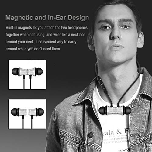 Bluetooth Headphones - Best Sports Earbuds - Headphones Wireless Bluetooth - Xt11 Earphone Wireless Magnetic in-Ear Universal Bluetooth Earphone for Sports Blue