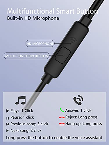 HAPPYAUDIO W1 Stereo Headphones for 3.5mm Jack with Metal bass with Microphone for Game Sports Call up