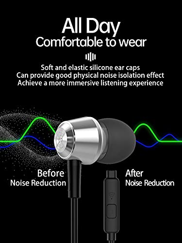 HAPPYAUDIO W1 Stereo Headphones for 3.5mm Jack with Metal bass with Microphone for Game Sports Call up
