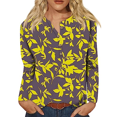 GIANTHONG Plus Size Tops for Women Off the shoulder tops for women Cotton Spandex Long Sleeve Women Long Sleeve Lace Top Womens Zip Front Sweatshirt Maternity Halloween Costumes(1-Yellow,XX-Large)