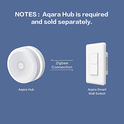 Aqara Smart Light Switch (with Neutral, Double Rocker) Plus Aqara Hub M2, Zigbee Switch, Remote Control and Set Timer for Home Automation, Compatible with Alexa, Apple HomeKit, Google Assistant
