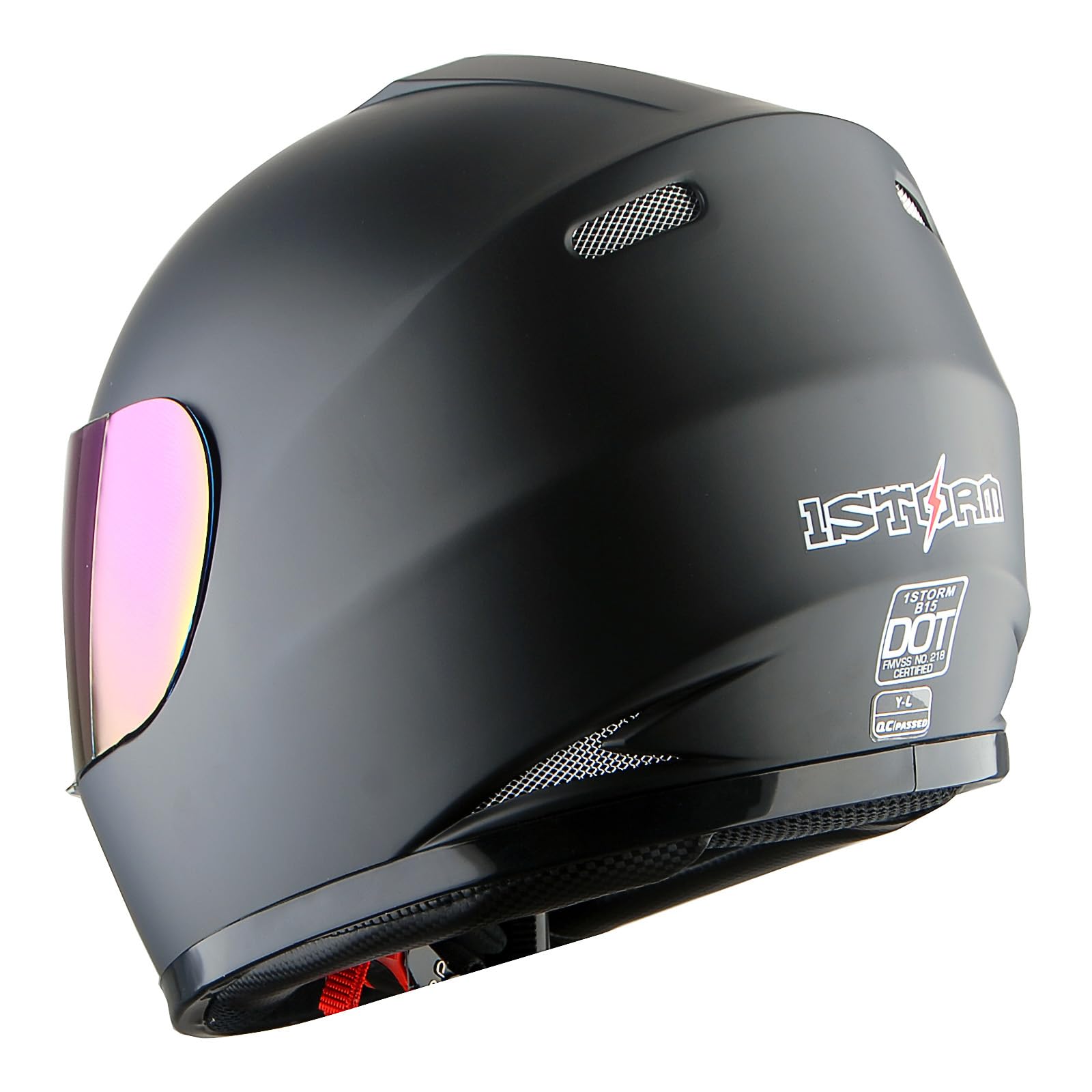 WOW Motorcycle Full Face Helmet Street Bike BMX MX Youth Kids Matt Black