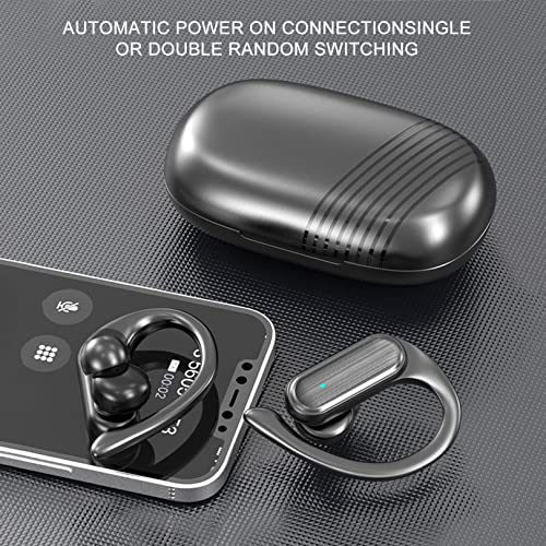 Running Bluetooth 5.0 Headphones, Sport Over Ear Wireless Earbuds with Earhooks, Long Battery Life Wireless Headset, IPX5 Waterproof Sweatproof Earphones for Workout Jogging Gym