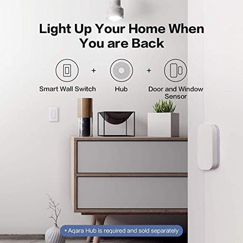 Aqara Smart Light Switch (with Neutral, Double Rocker) Plus Aqara Hub M2, Zigbee Switch, Remote Control and Set Timer for Home Automation, Compatible with Alexa, Apple HomeKit, Google Assistant