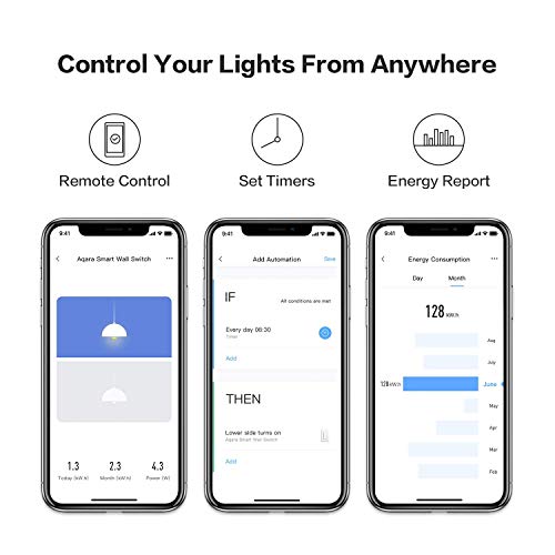 Aqara Smart Light Switch (with Neutral, Double Rocker) Plus Aqara Hub M2, Zigbee Switch, Remote Control and Set Timer for Home Automation, Compatible with Alexa, Apple HomeKit, Google Assistant