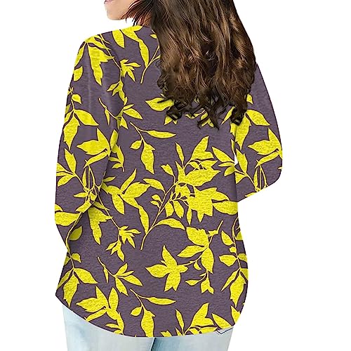 Womens Tops Button Down Fall Blouse Loose Fit Casual Tunic Shirt Long Sleeve Printed Pullover Comfortable Tshirt Full XL Mattress Topper T Shirts Cotton(3-Gold,3X-Large)