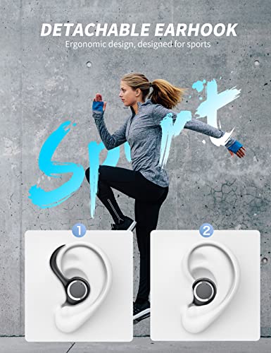 FAMOO Wireless Earbuds, Bluetooth 5.1 Headphones with Microphone, IPX7 Waterproof, 48H Playtime, High-Fidelity Stereo Earphones with Charging Case for Sports and Work