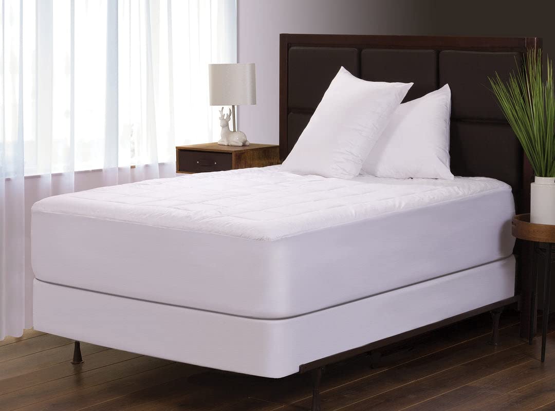 CirclesHome Full XL Size Mattress Pad Pillow Top - 100% Cotton Top Ultra - Plush Down Alternative Mattress Protector - 200 Thread Count - Stretches from 12-15 inches for Snug Fit