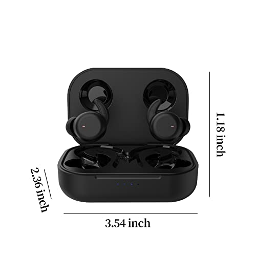 YaYiYa Running Headphones Wireless Earbuds with Earhooks Over Ear Sport Headphones Sweatproof Earphones Workout Jogging Gym Black E