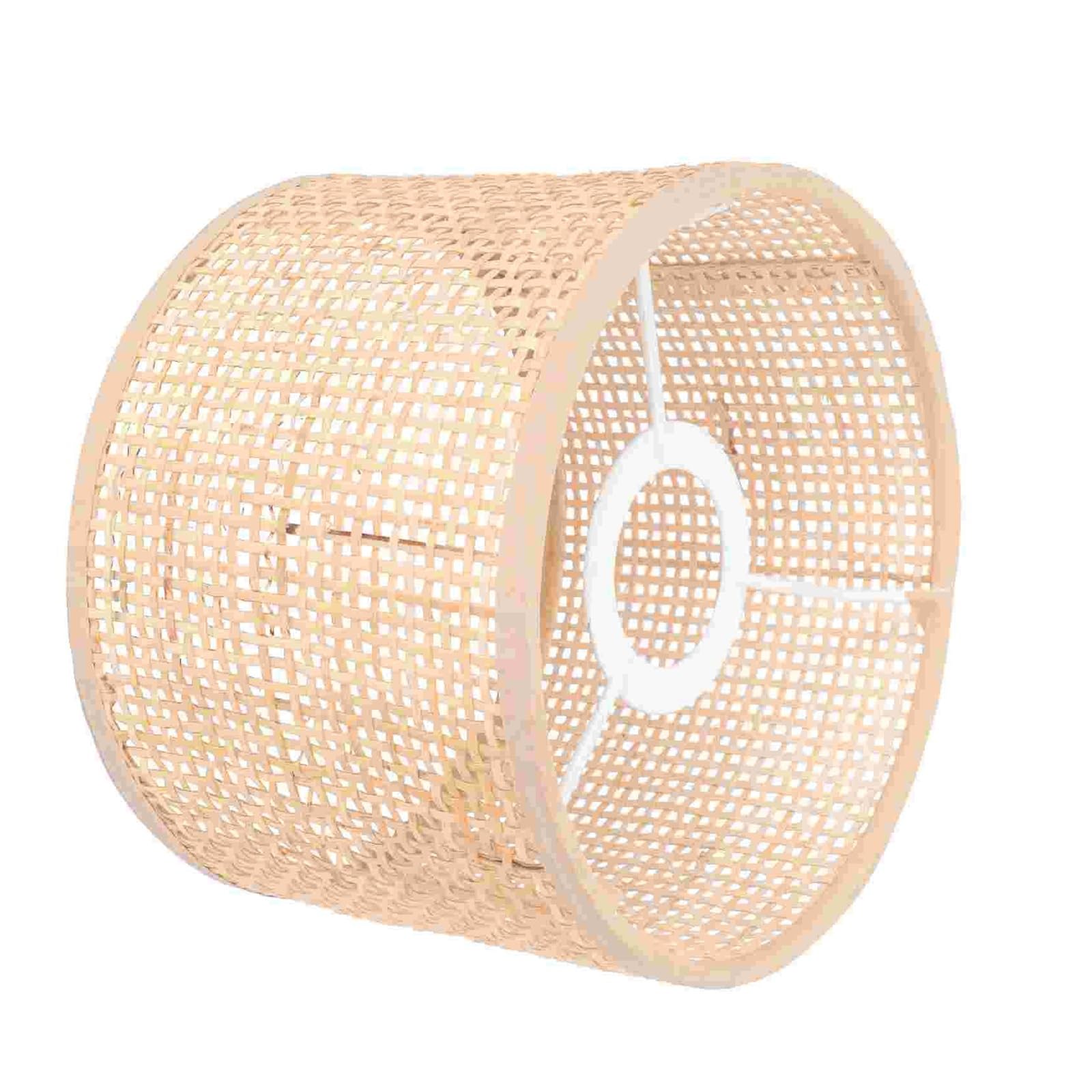 yaoqijie Lamp Shade Rattan Lampshade Light Woven Cover Ceiling Wicker Pendant Chandelier Handtable Rustic Shades Lantern Hanging Floor lasting (Color : Khaki)