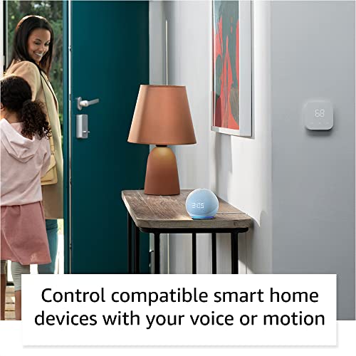 Echo Dot (5th Gen) with Clock | Cloud Blue with Kasa Smart Plug Mini