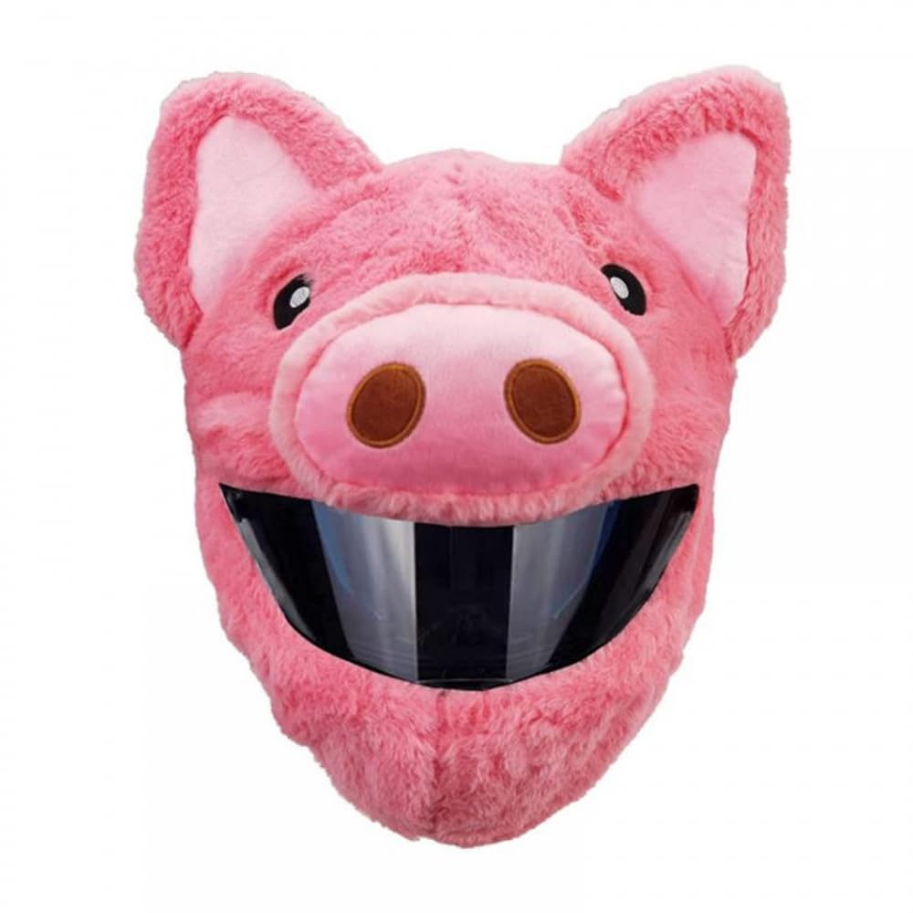Motorcycle Helmet Cover, Windproof Plush Helmet Decoration Cute Pig Fun Rides & Gifts for Motorcycle Helmet Valentine's Day Gifts (Helmet not Included)