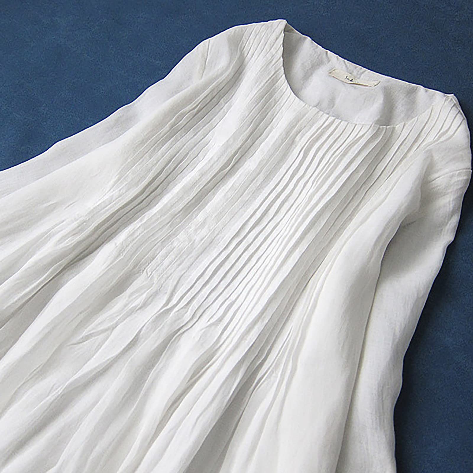 Formal Dresses for Women Wedding Guest Spring and Summer Cotton and Linen Baptism Casual Dresses Girls Dresses White