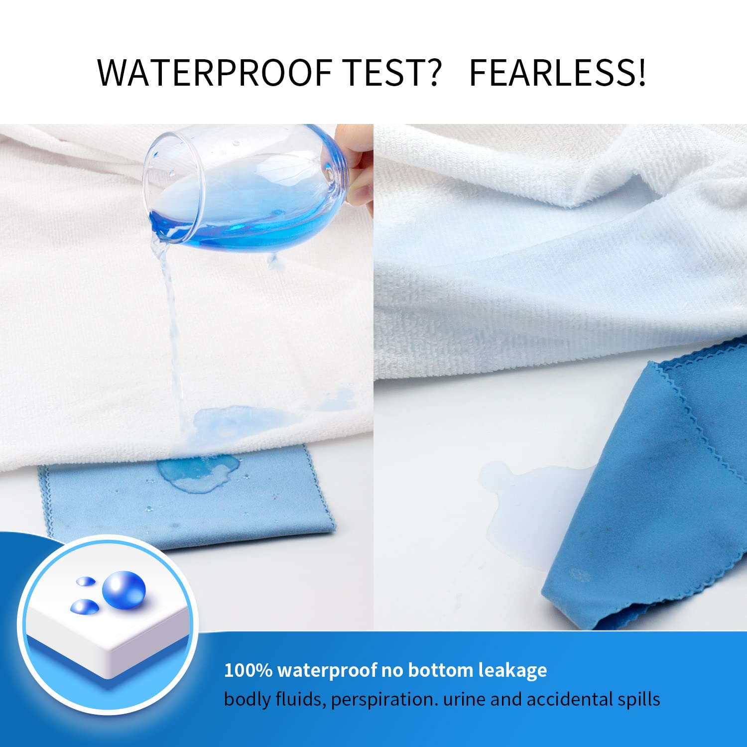 Letech+ Waterproof Mattress Protector Fitted Style, Twin XL Size 100% Cotton Terry Smooth and Breathable Top, Mattress Cover - Noiseless Vinyl-Free Deep Pocket Machine Washable Protector