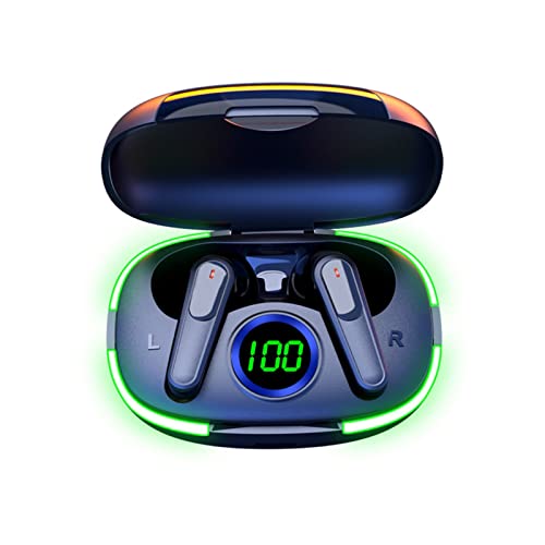 TOUMENY Bluetooth Wireless in-Ear Sports Headphones, Bluetooth 5.1 Digital Display Noise Cancellation Digital Display