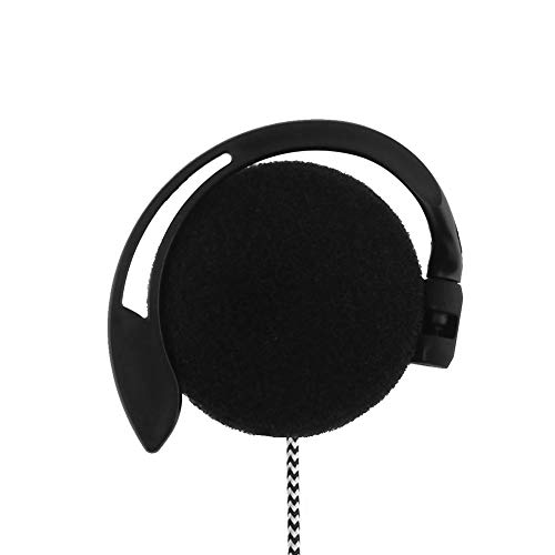 WskLinft 3.5MM Earphones, Head-Mounted Ear-Mounted, Wired-Controlled Subwoofer with Microphone, Computer Desktop, Universal Running Sports Ear-Hook Earphone Black