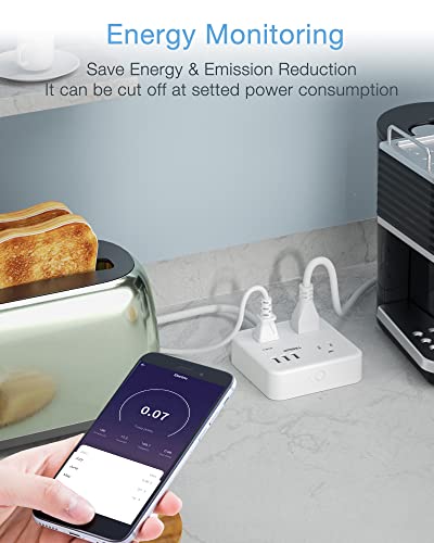 Smart Power Strip Surge Protector, TESSAN WiFi Extension Cord with 3 Individually Remote Controlled Outlets 3 USB Ports, Timer Smart Plug Switch for Lights, Lamps, Fan, Works with Alexa & Google Home
