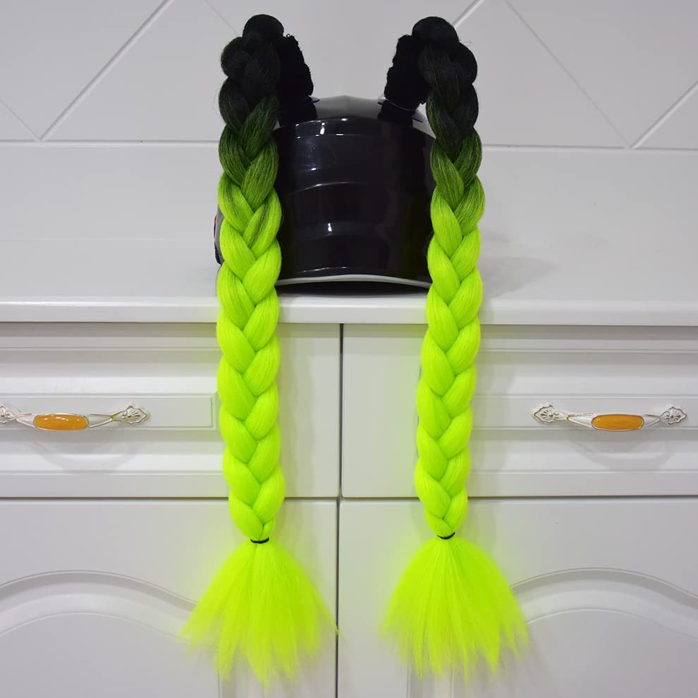 2 Psc Helmet Pigtail Motorcycle Helmet Ponytail Bicycle Helmet Braids Hair Tails for Any Helmets Decorations Cup Reusable (G)