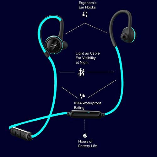 Altec Lansing MZX890-BLK Run Bluetooth Earbuds, Sweatproof, Secure and Lightweight Fit, 8 Hour Battery Life, Hands Free, Sweatproof, Hours of Battery Life, Comfortable Fit, Black