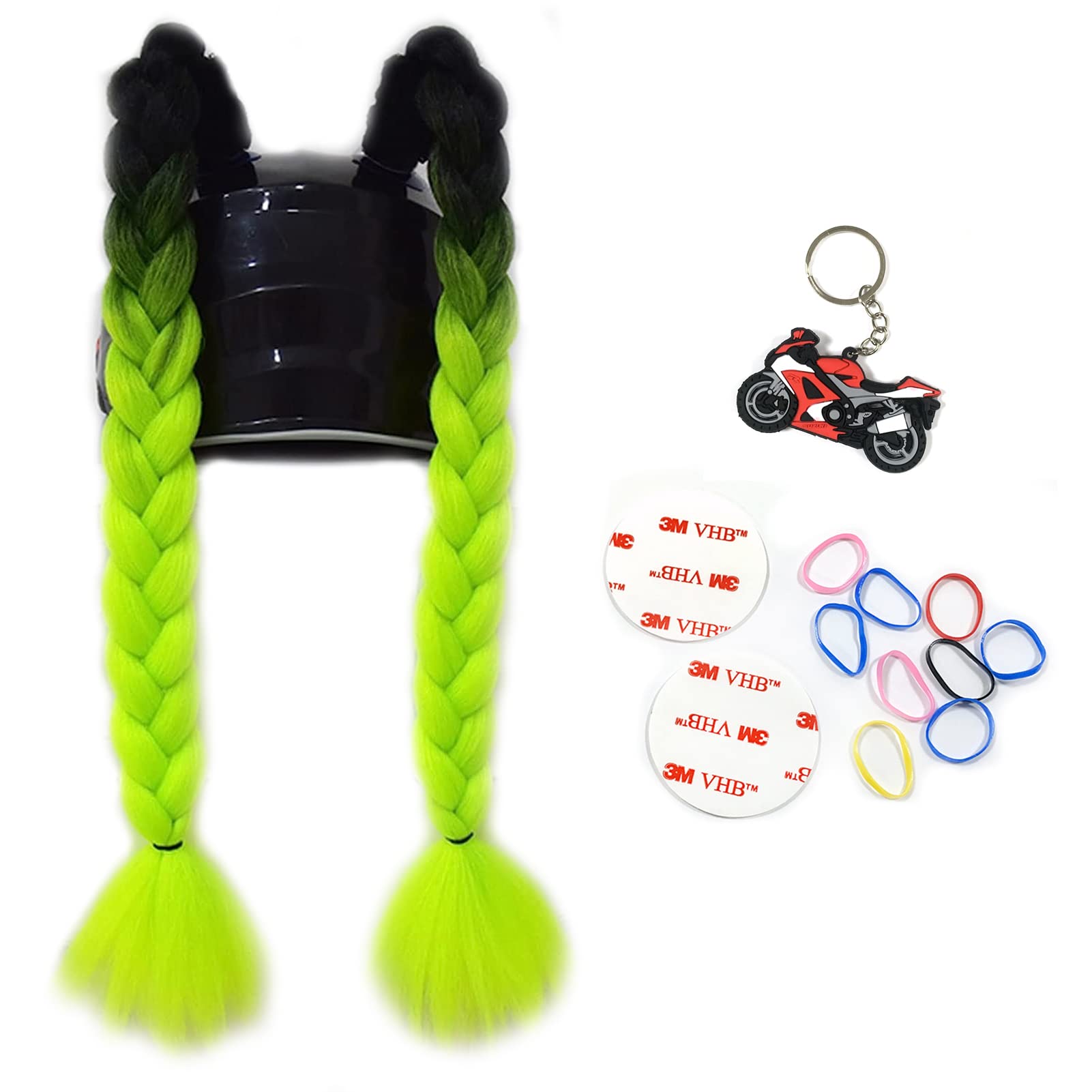 2 Psc Helmet Pigtail Motorcycle Helmet Ponytail Bicycle Helmet Braids Hair Tails for Any Helmets Decorations Cup Reusable (G)
