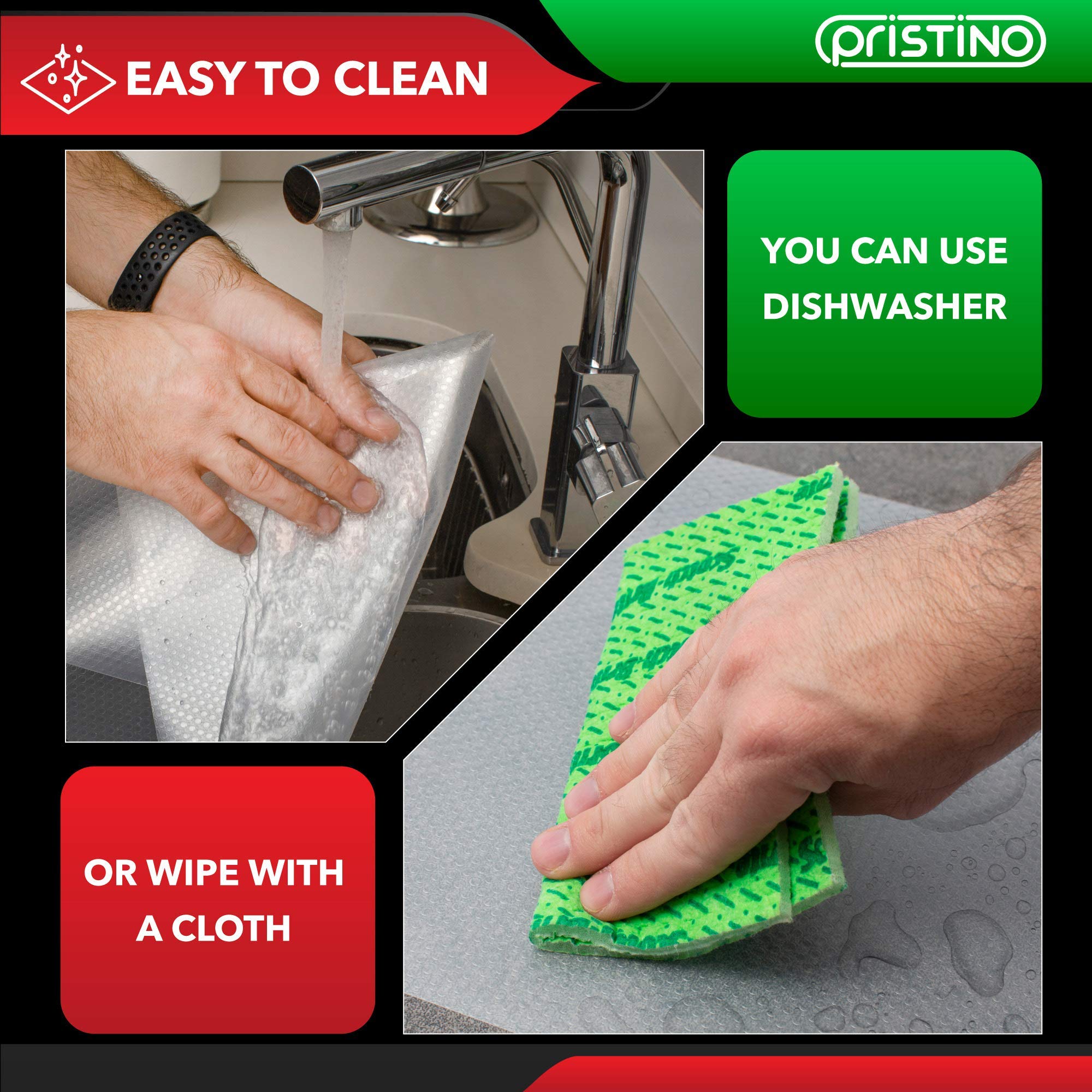 Refrigerator Liners β Fridge Shelf Mats β Washable Liner for Shelves - Drawers and Organizers - Non Adhesive Clear Mats β Produce Saver and Protector