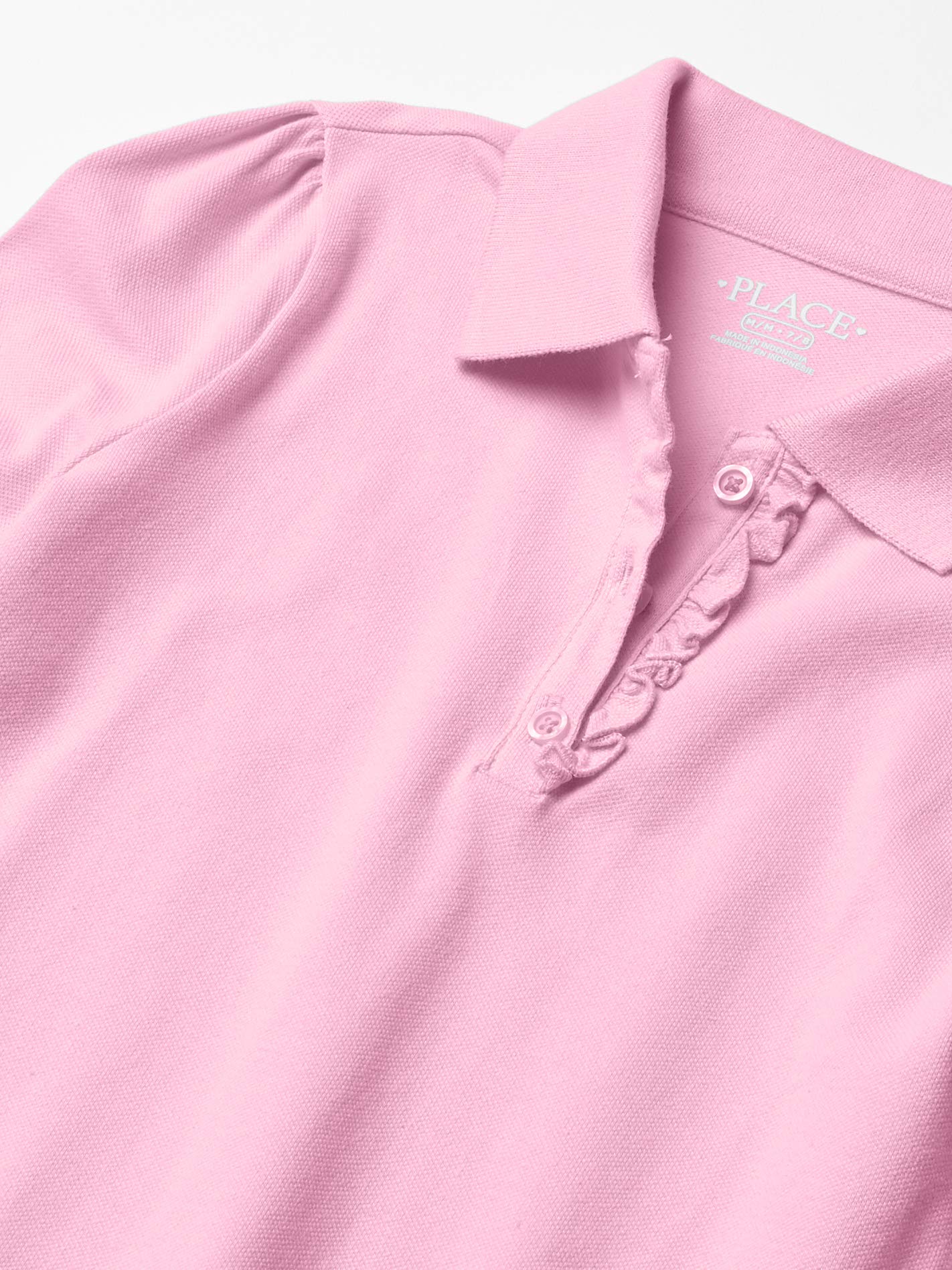 The Children's Place girls Long Sleeve Ruffle Polo Shirt, Sparklpink, 8-Jul US