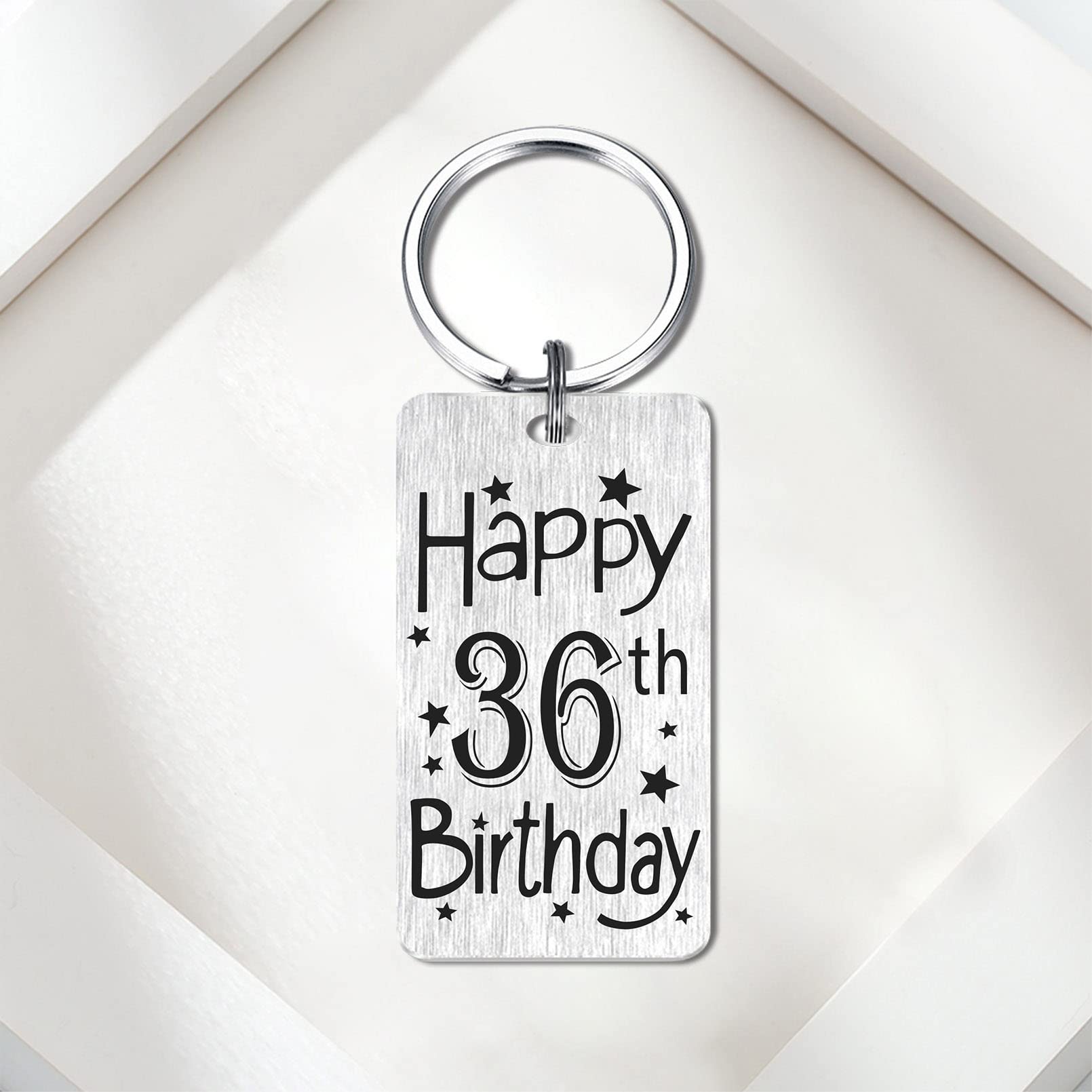 HYHYDHP 36th Birthday Gifts for Women Men, Happy 36 Year Old Birthday Keychain, 36 Yr Bday Presents Ideas
